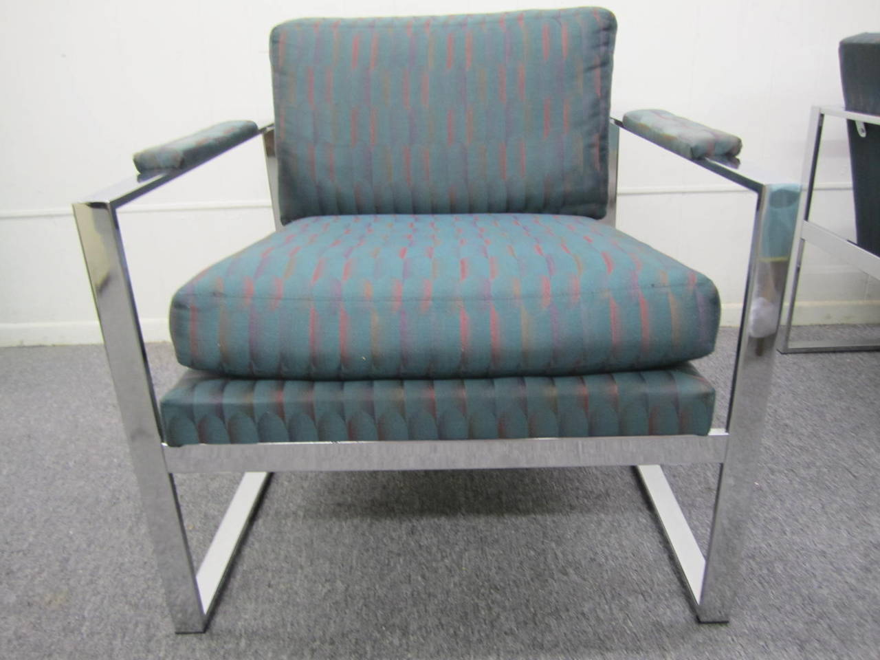 Awesome Set of Four Milo Baughman Style Chrome Cube Chairs Mid-Century ...