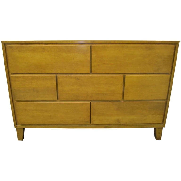 7 Drawer Solid Maple Conant Ball Dresser, Russel Wright, Mid-Century ...