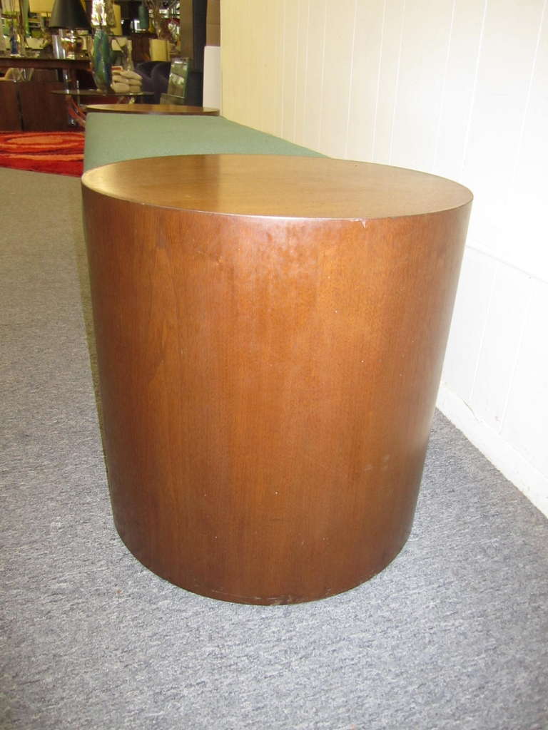Fabulous Pop Style Walnut Drum Bench Mid-Century Modern at 1stDibs