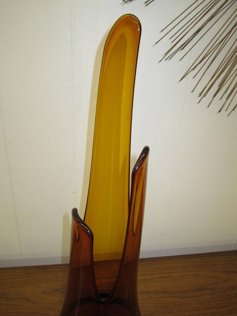 Colorful Mid-Century Modern Large Viking Art Glass Vase For Sale at ...