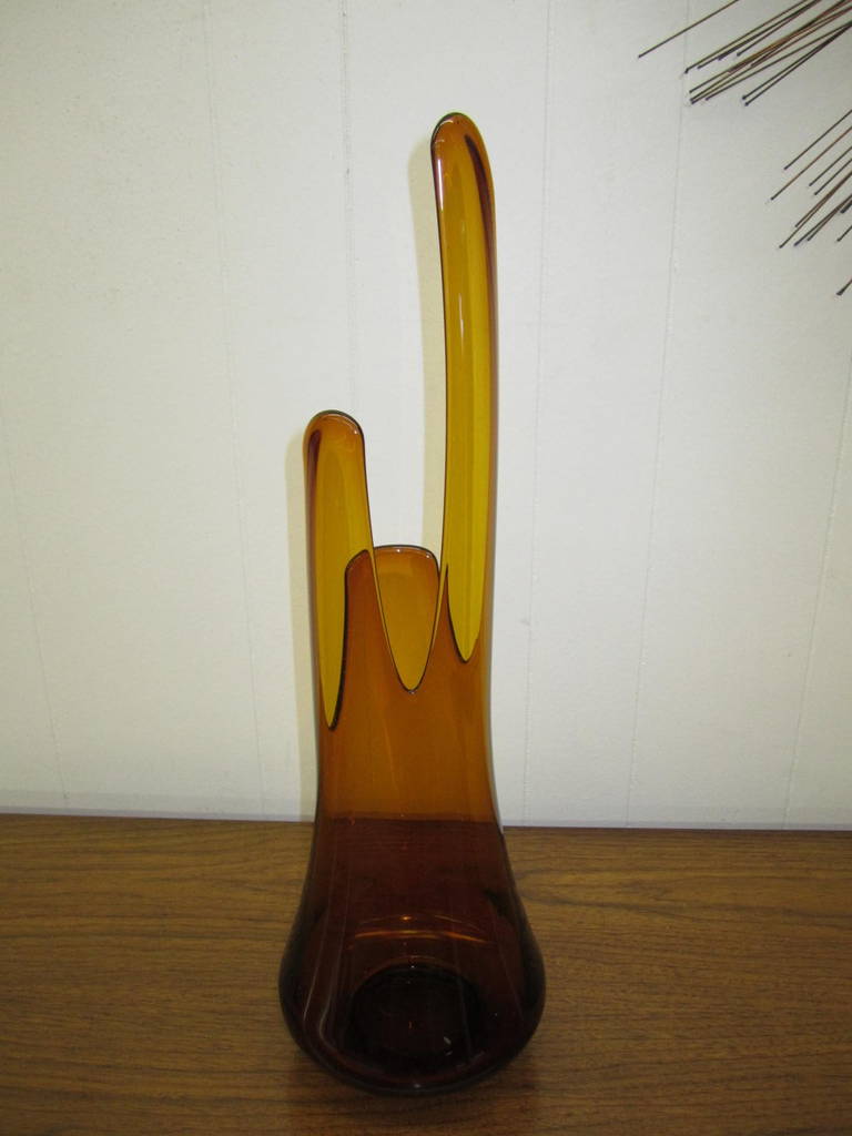 Colorful Mid-Century Modern Large Viking Art Glass Vase For Sale at ...