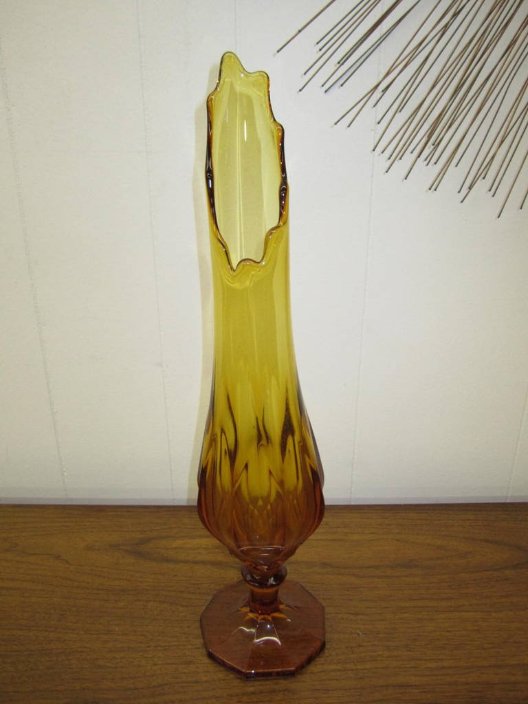 Colorful Mid-Century Modern Large Viking Art Glass Vase For Sale at ...