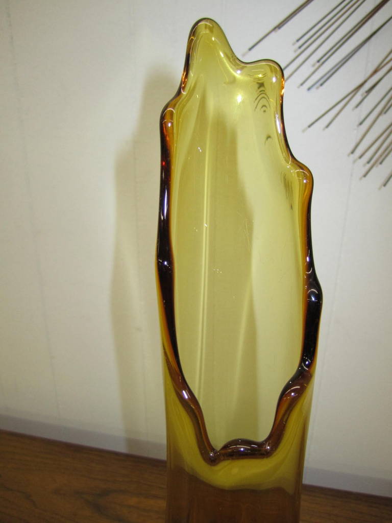 Colorful Mid-Century Modern Large Viking Art Glass Vase For Sale at ...