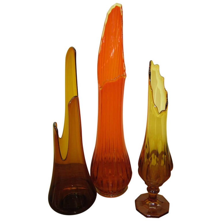 Colorful Mid-Century Modern Large Viking Art Glass Vase For Sale at ...