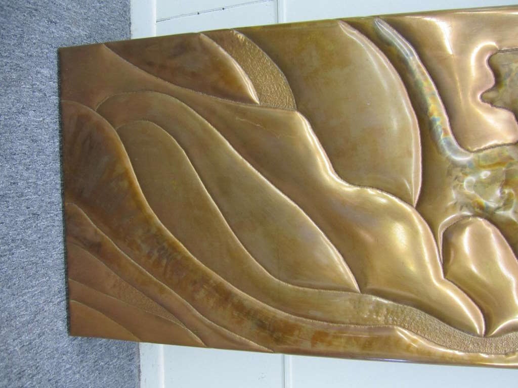 Wonderful Large Scale Copper Abstract Wall Art Mid-century Modern For ...