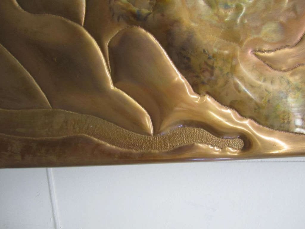 Wonderful Large Scale Copper Abstract Wall Art Mid-century Modern For ...