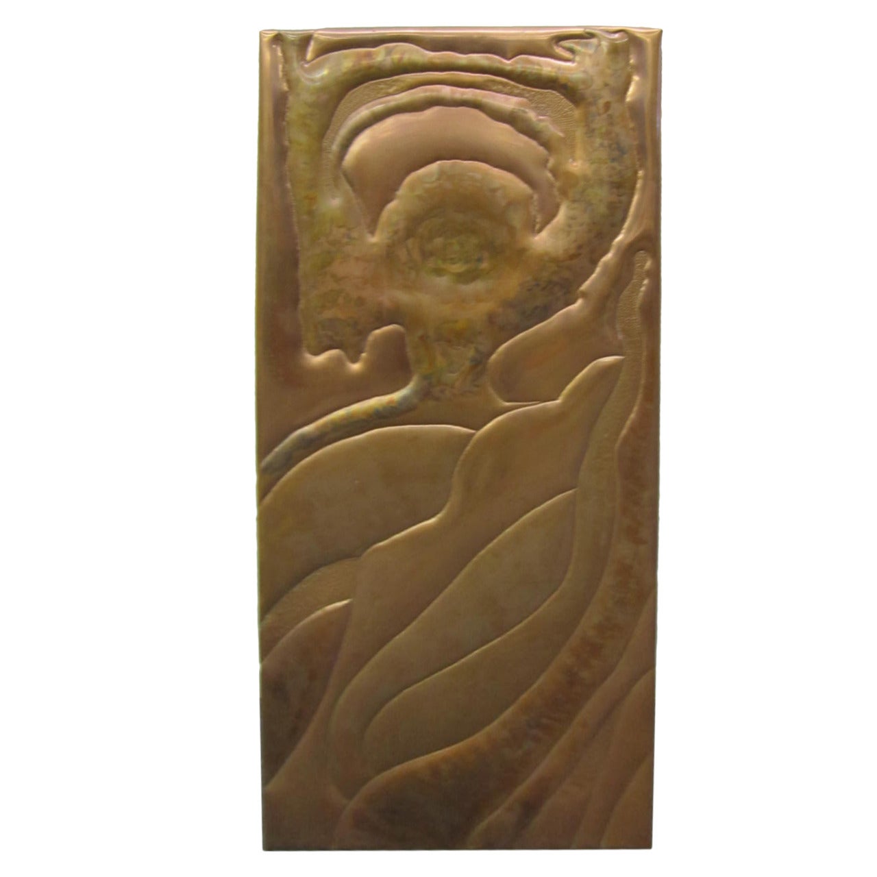 Wonderful Large Scale Copper Abstract Wall Art Mid-century Modern For ...