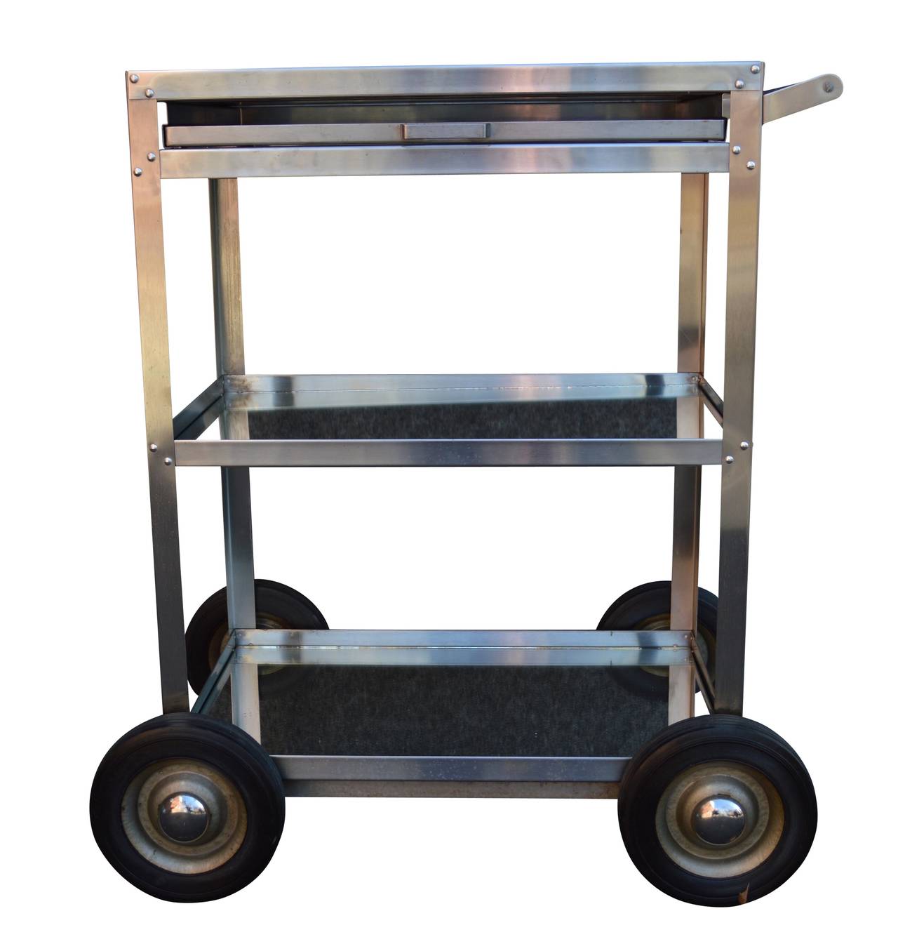 Stainless Steel Bar Cart at 1stDibs