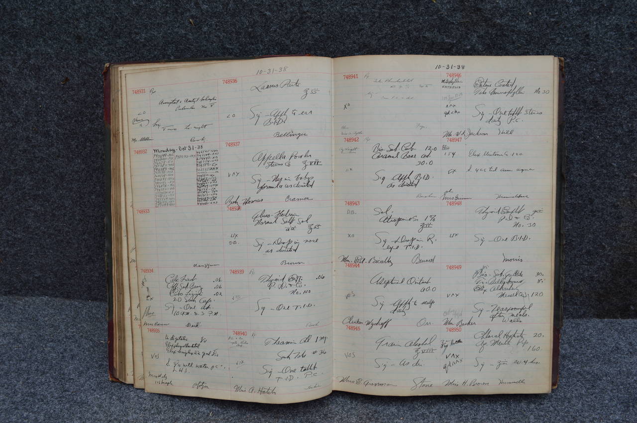 1930s Prescription Ledger at 1stDibs