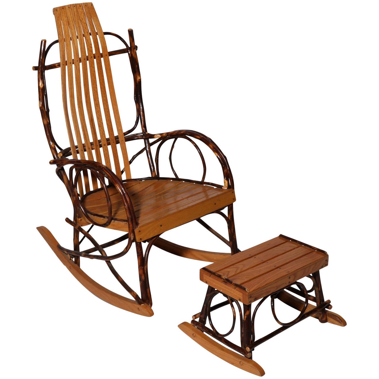 Amish Bentwood Rocker and Footstool at 1stDibs | vintage rocking ...