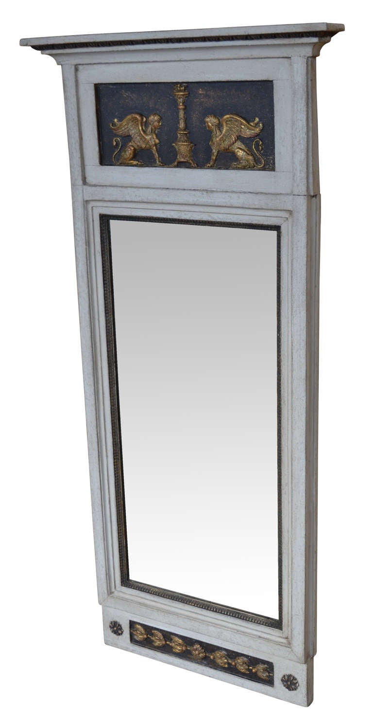 Gustavian Mirror with Sphinx Carvings at 1stDibs