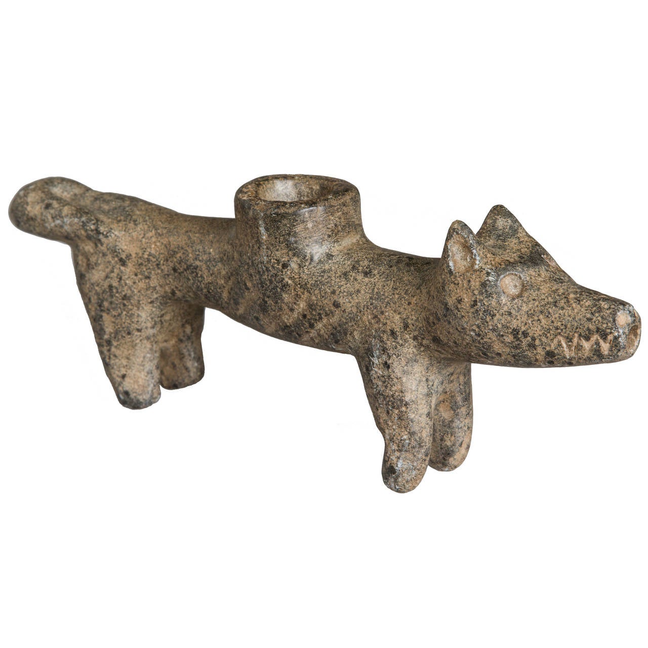 Native American Carved Stone Wolf Pipe at 1stDibs | native american ...
