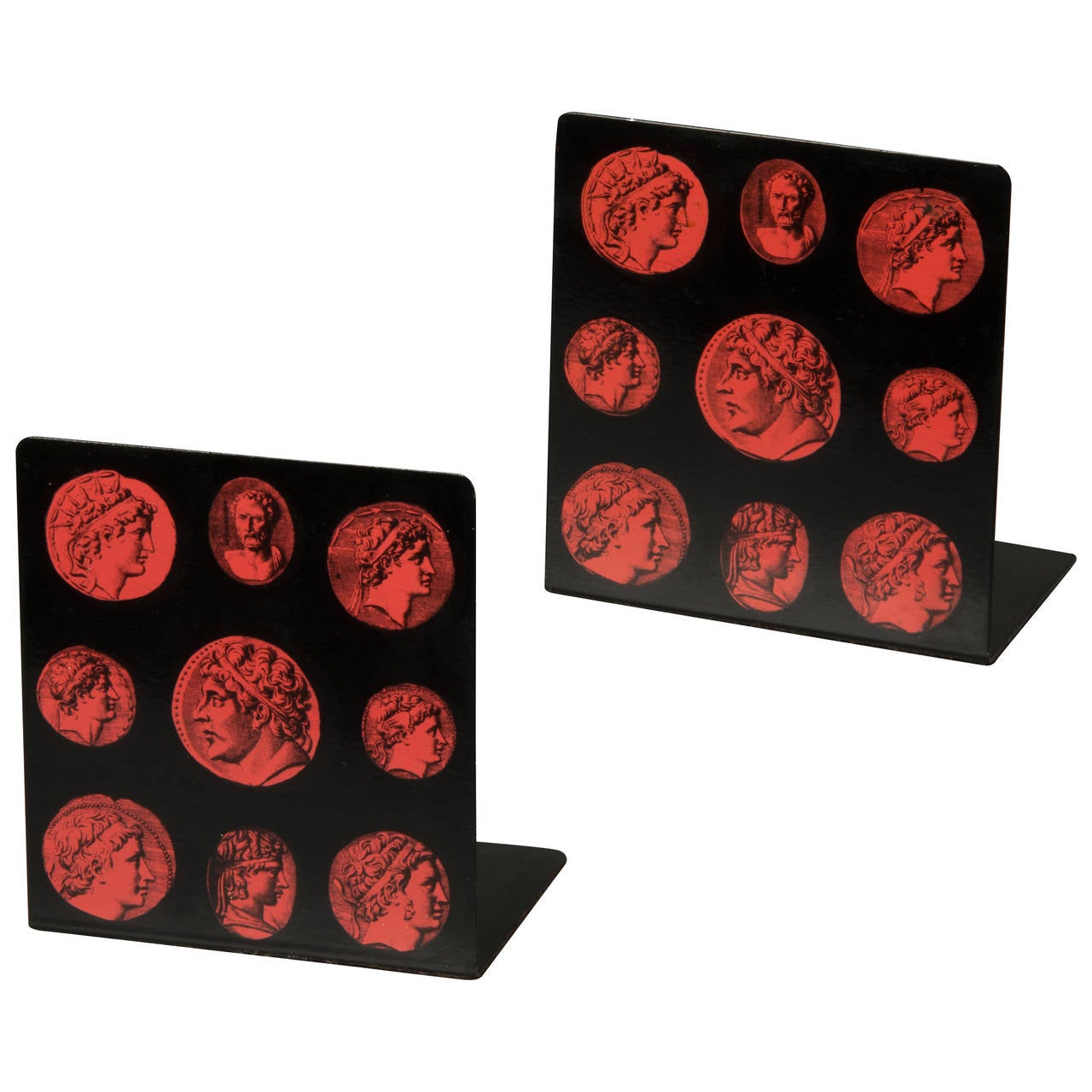 Pair of Fornasetti Roman Portrait Bookends For Sale at 1stDibs