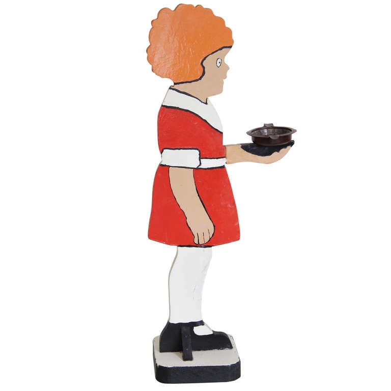 Little Orphan Annie Hand Painted Folk Art Figure at 1stDibs