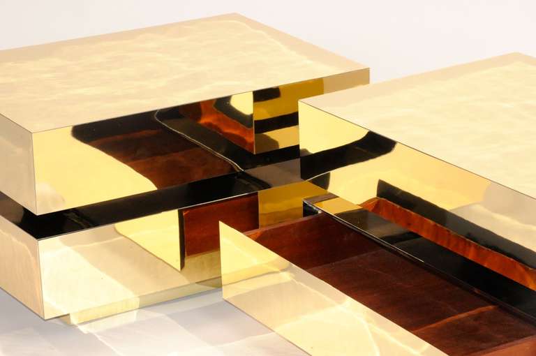 Pair Of Gabriella Crespi Adjustable Low Tables at 1stDibs