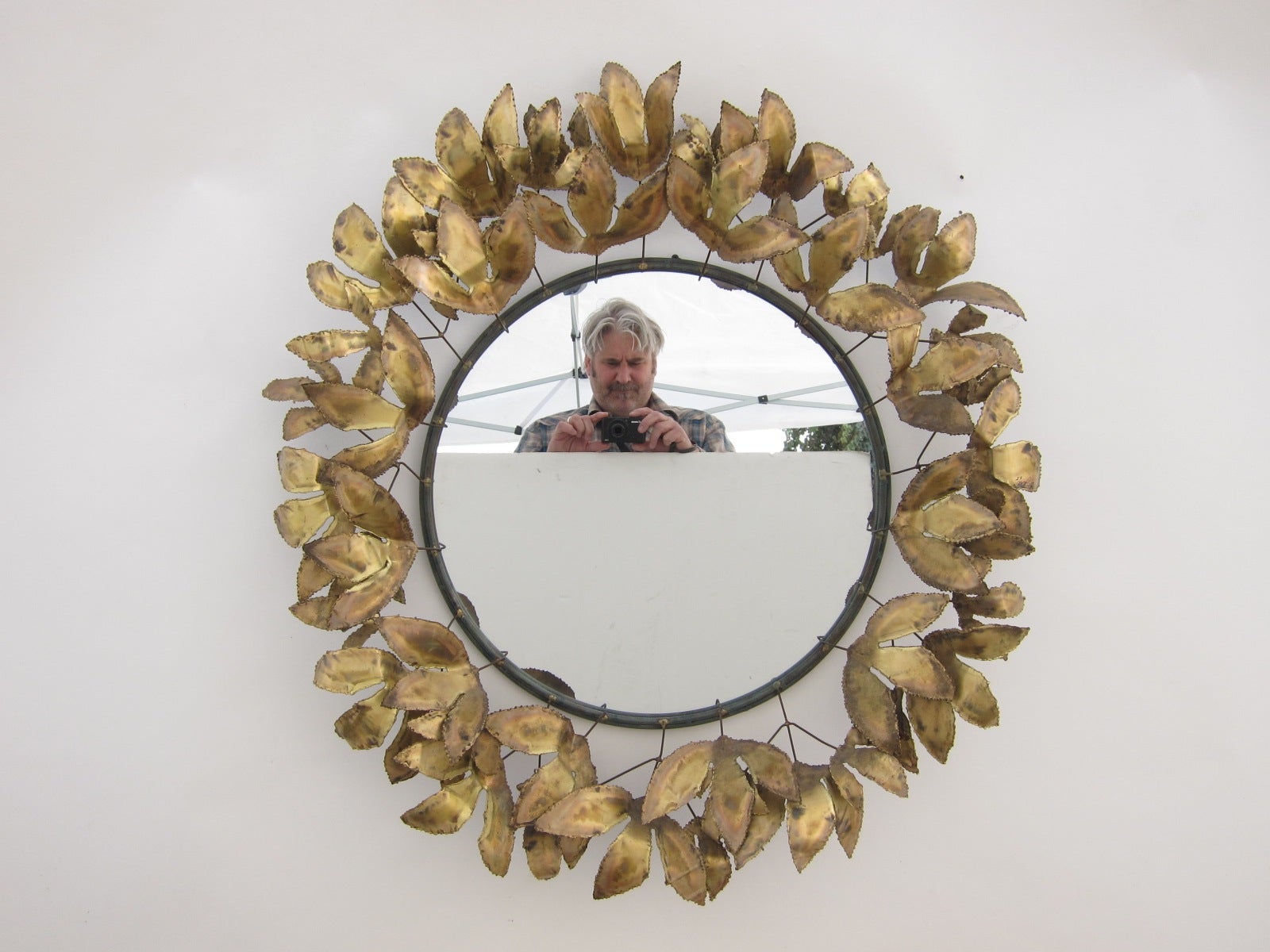 Large Curtis Jere "Leaf" Mirror at 1stDibs