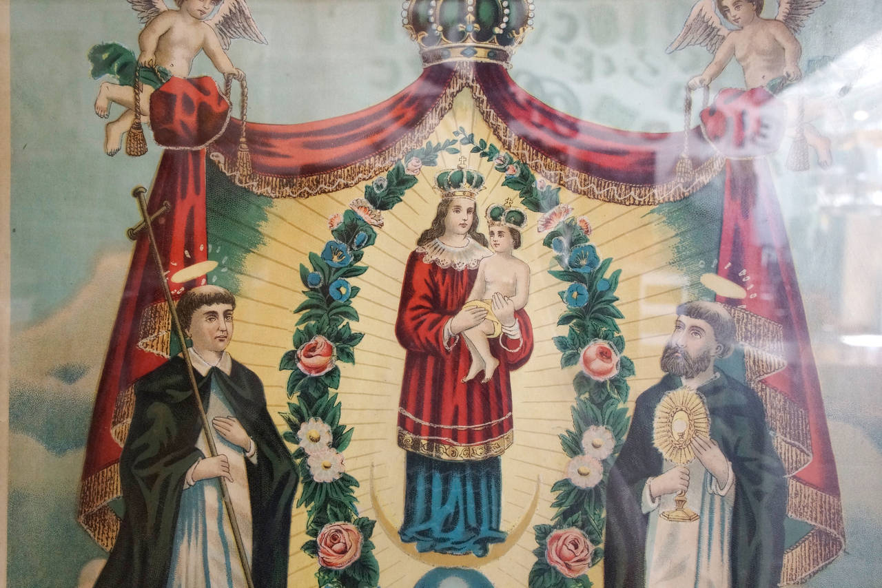 Large Antique Roman Catholic Bookplate, Framed at 1stDibs