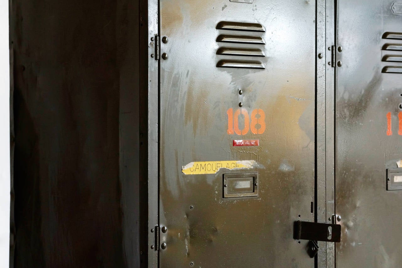 Massive Vintage Locker Unit from the DOD, circa 1940s at 1stDibs
