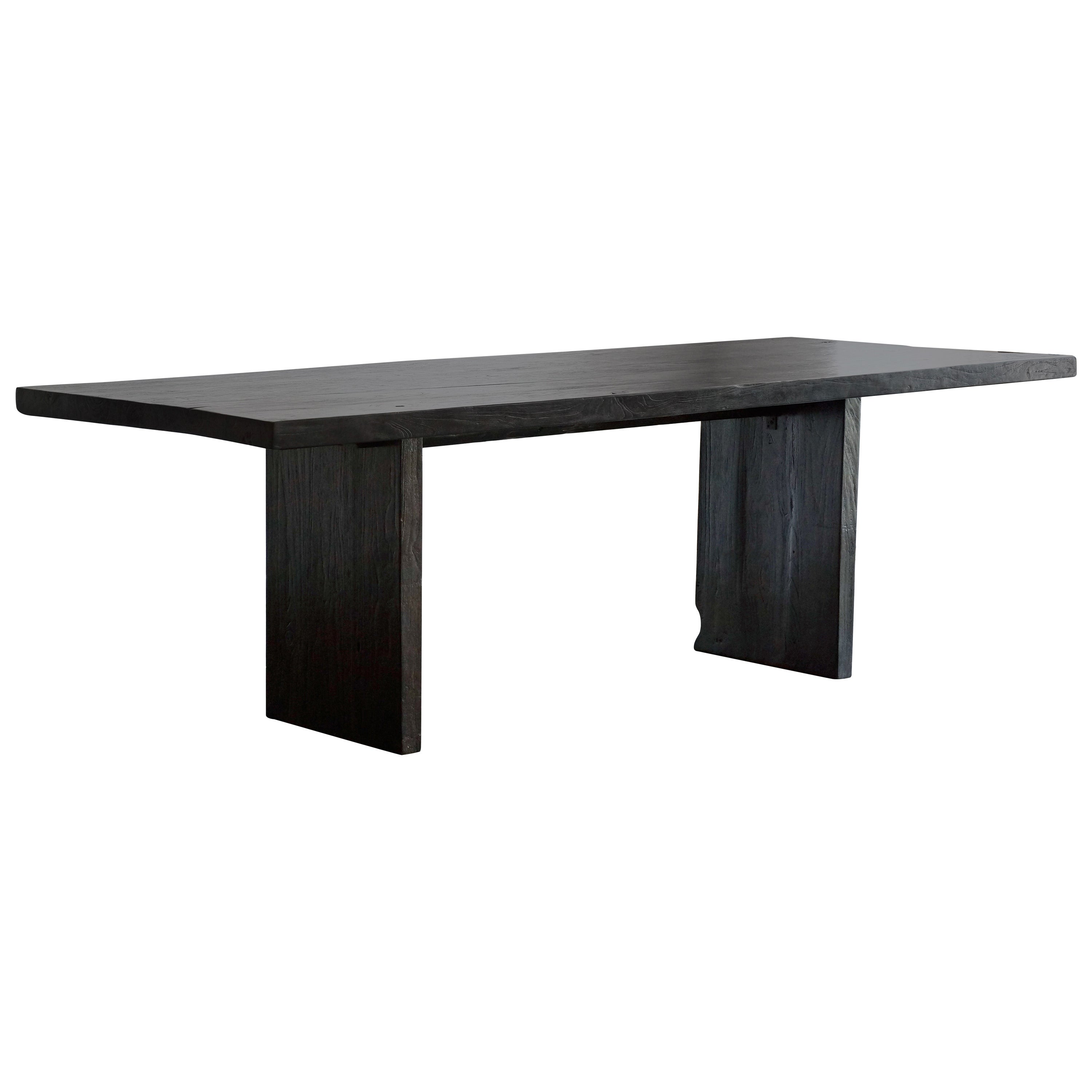 Impressive Ebonized Teak Dining Table of Vintage Wood at 1stDibs