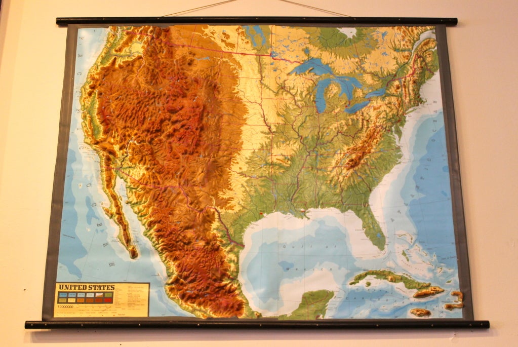 United States Relief Map at 1stDibs