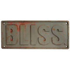 Cast Iron Bliss Sign at 1stDibs