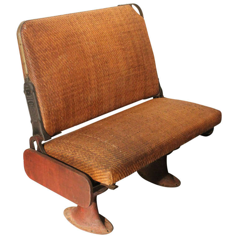 Early 20th Century Rail Road Bench with "Walkover" Seat at 1stDibs