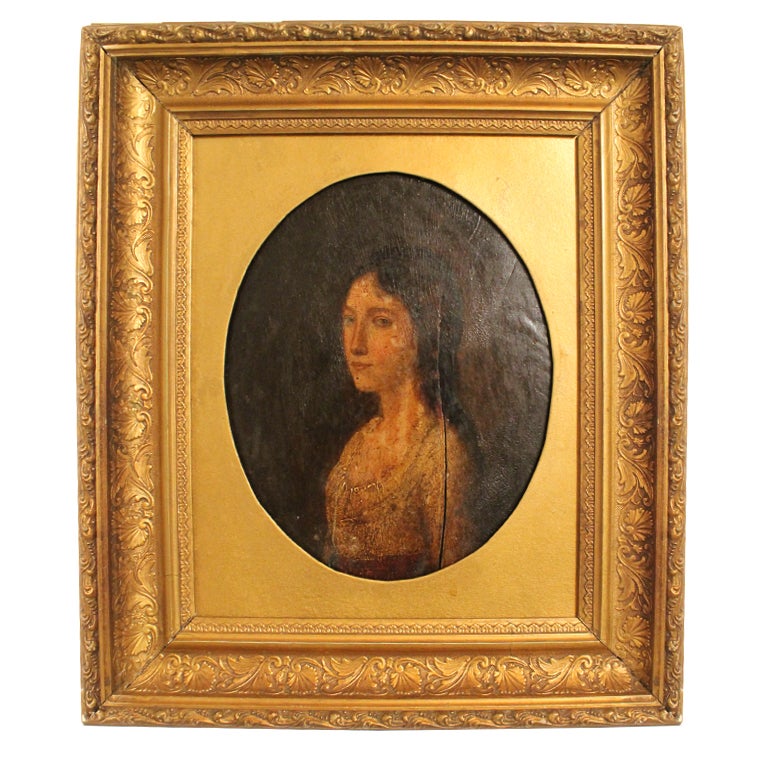 1780's Portrait on Wood of a Beautiful Young Woman at 1stDibs