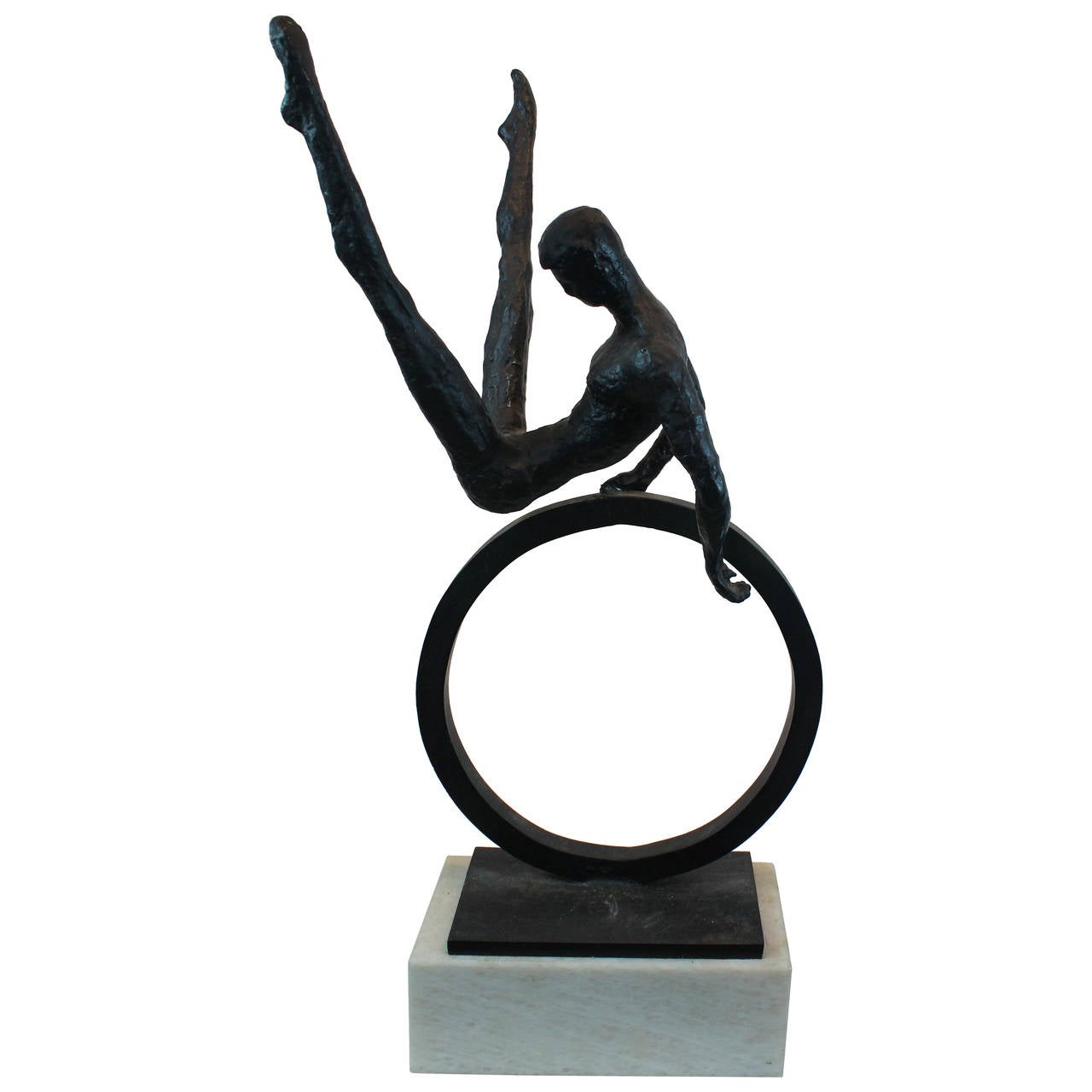 Mid-Century Modernist Iron Acrobat Sculpture For Sale at 1stDibs