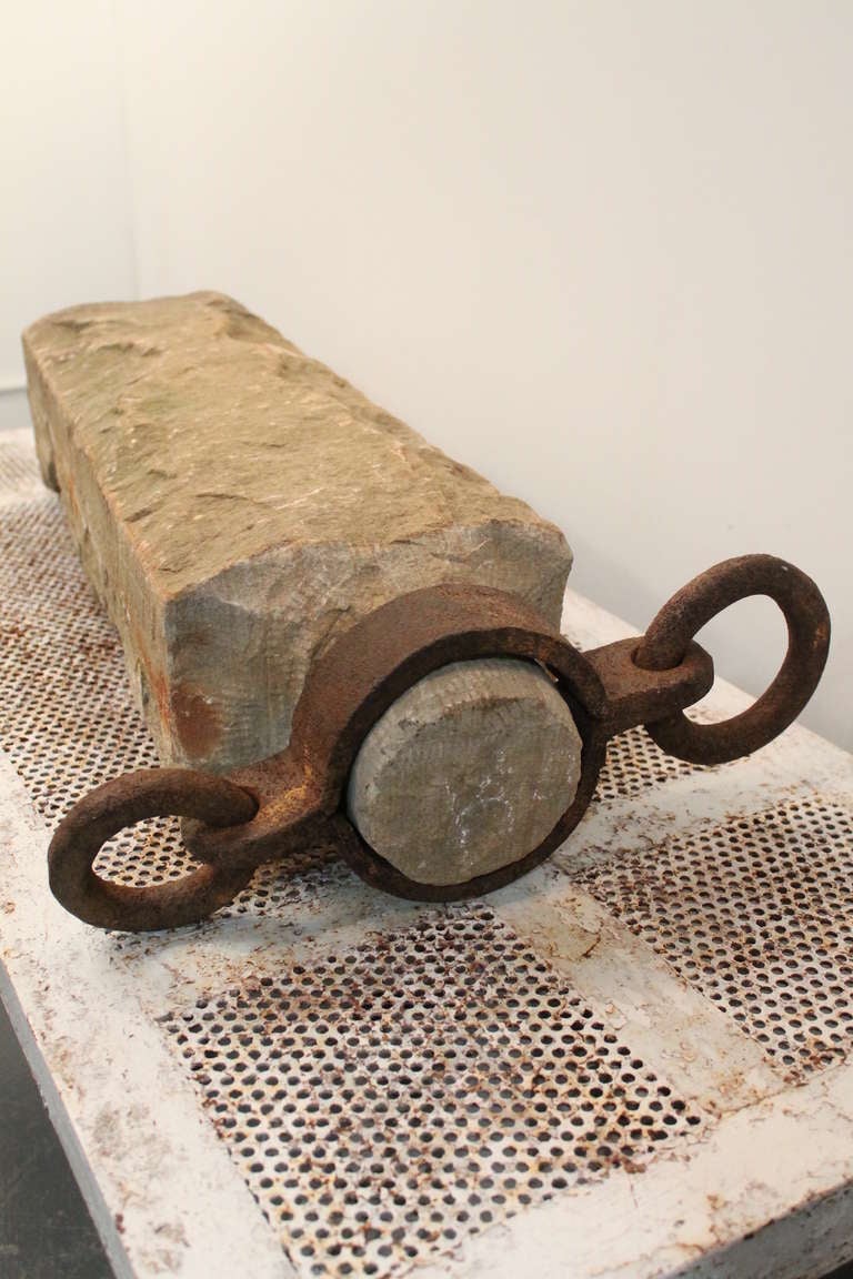 19th Century Limestone and Wrought Iron HItching Post at 1stDibs