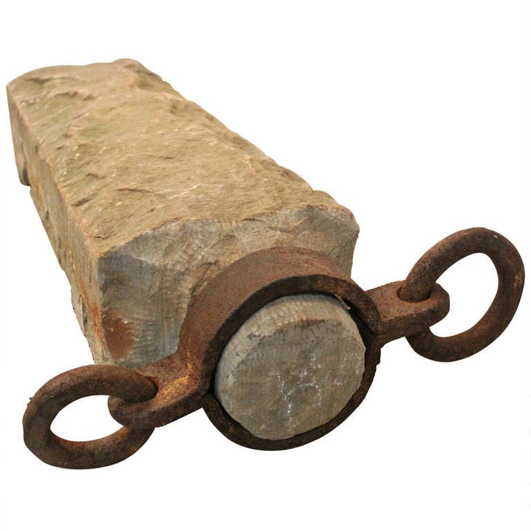 19th Century Limestone and Wrought Iron HItching Post at 1stDibs