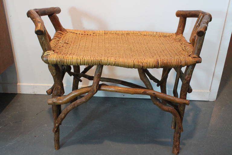 Diminutive Sculptural Twig Bench For Sale at 1stDibs