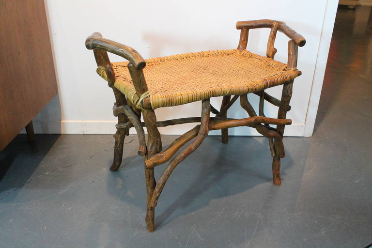 Diminutive Sculptural Twig Bench For Sale at 1stDibs
