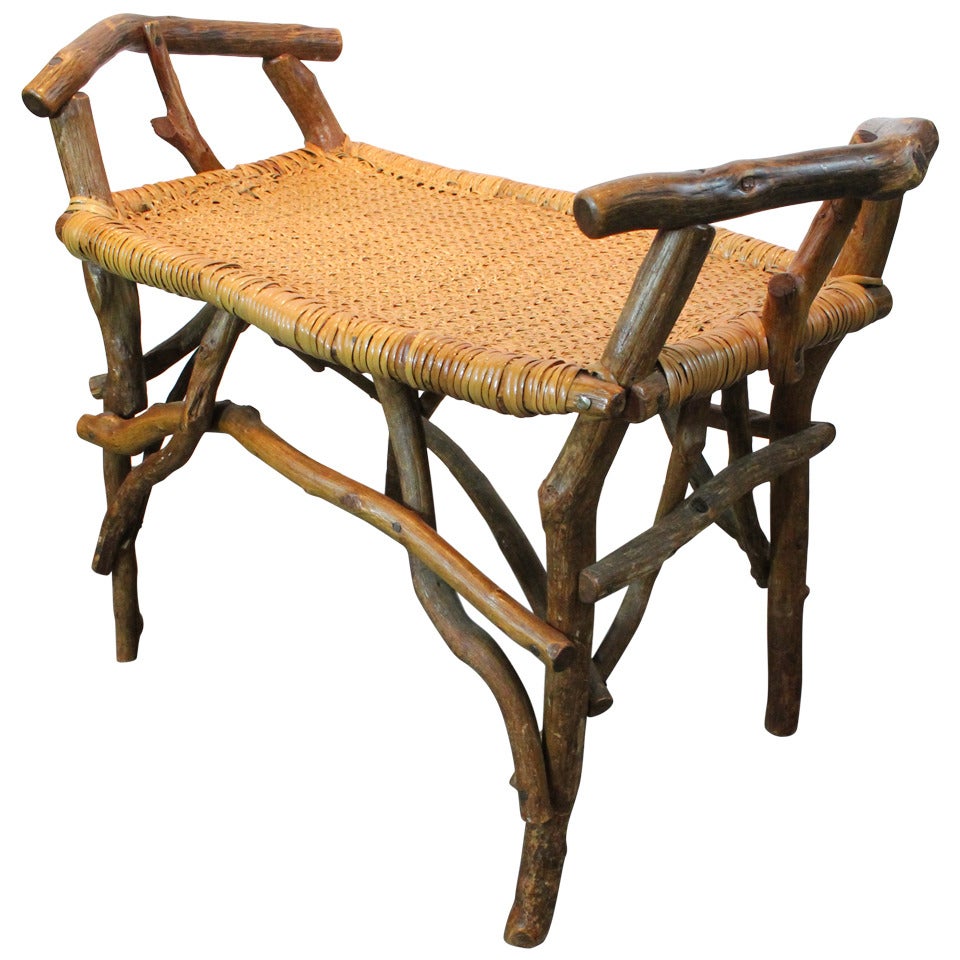 Diminutive Sculptural Twig Bench For Sale at 1stDibs