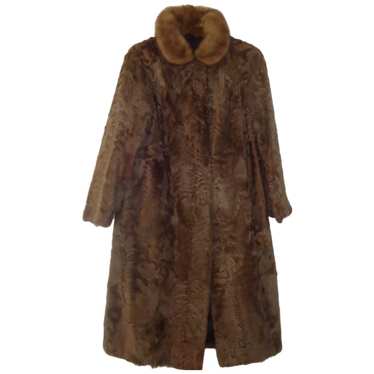 SALE! Exquisite Model - German Peltz Mantel- Persian Lamb Fur w Sable ...