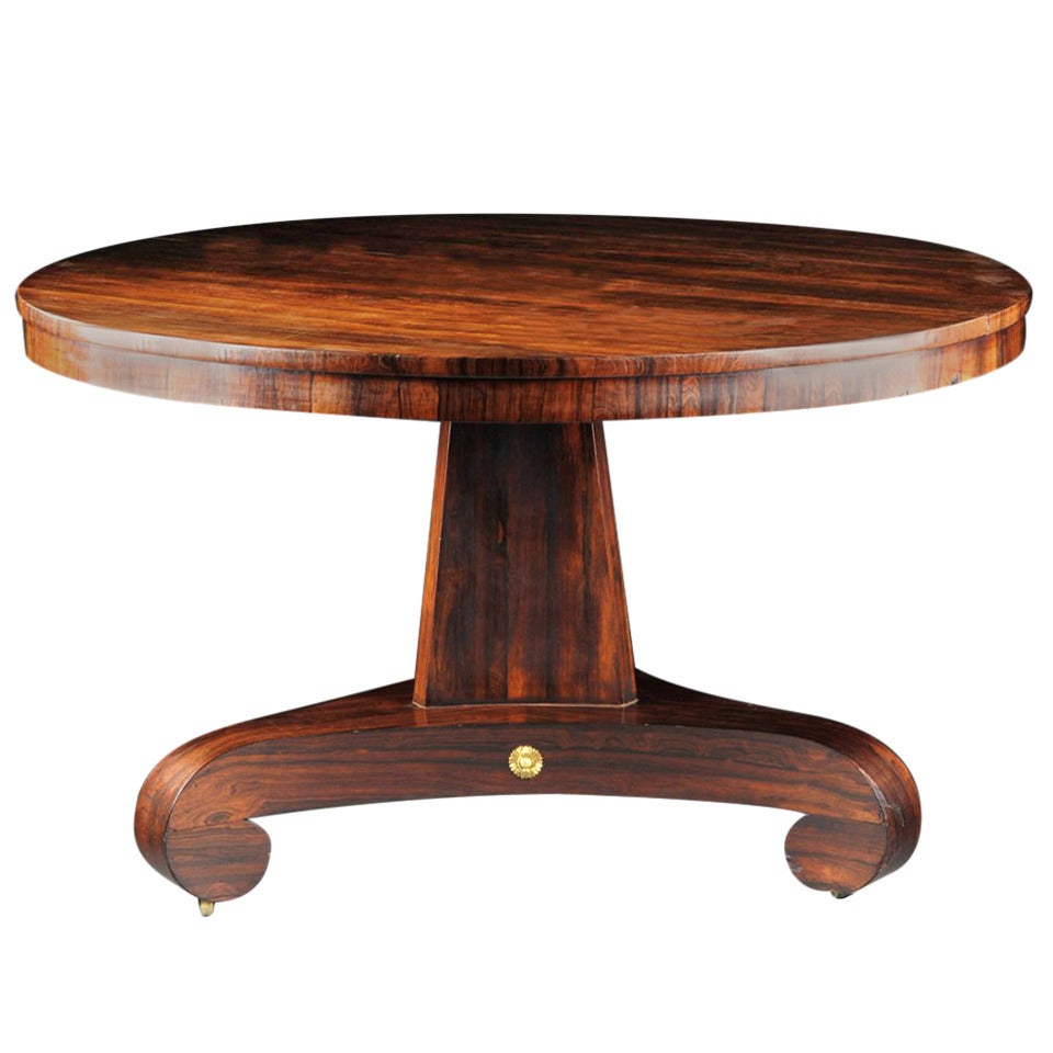 A Fine Antique Regency Rosewood Tilt-Top Round Table at 1stDibs