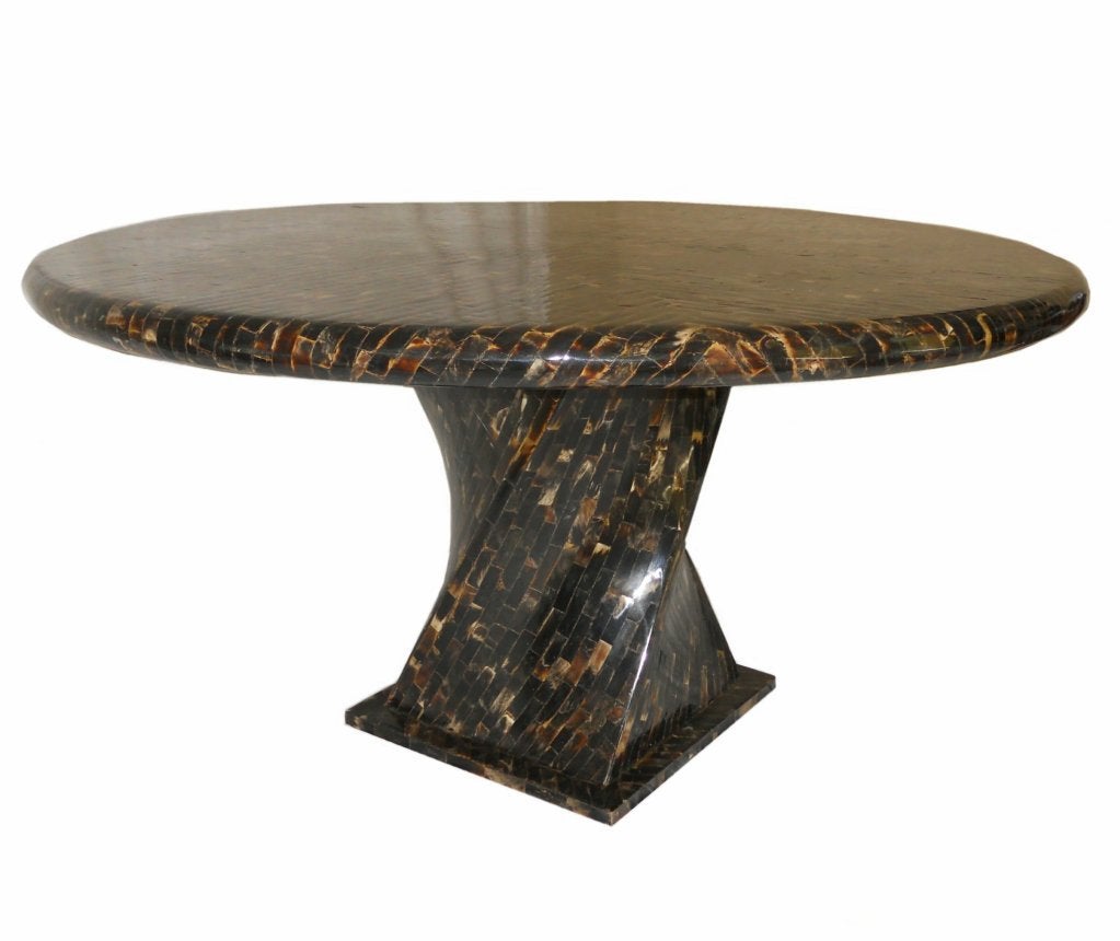 Tessellated Horn Bone Dining Foyer Table at 1stDibs