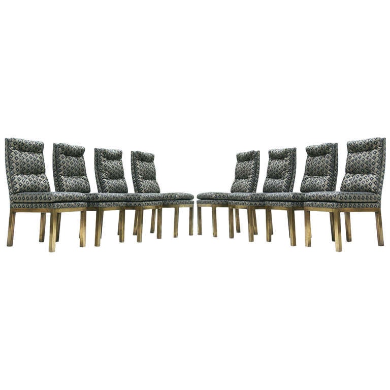 Set of Eight Mastercraft Dining Chairs, Bronze Modern Hollywood Regency ...