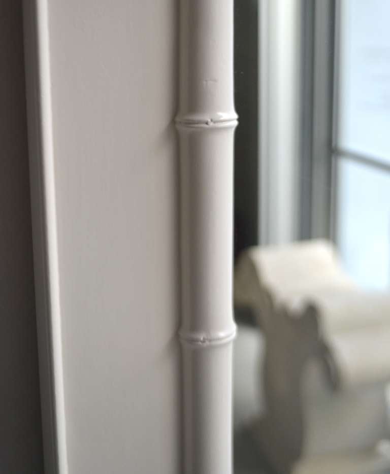 White Lacquered Faux Bamboo Wall Mirror at 1stDibs