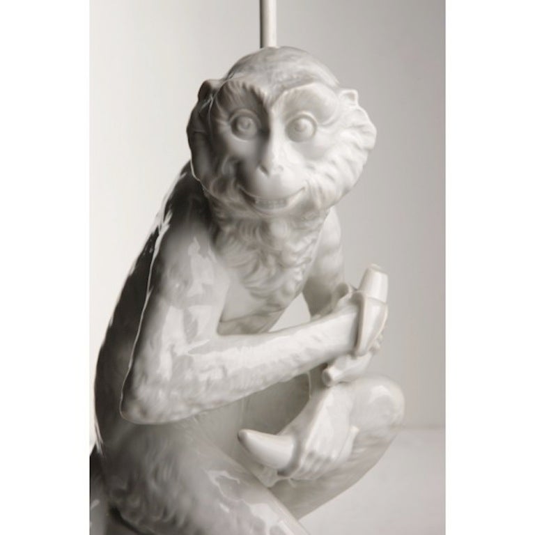 1970s Blanc de Chine Porcelain Monkey Form Lamp at 1stDibs