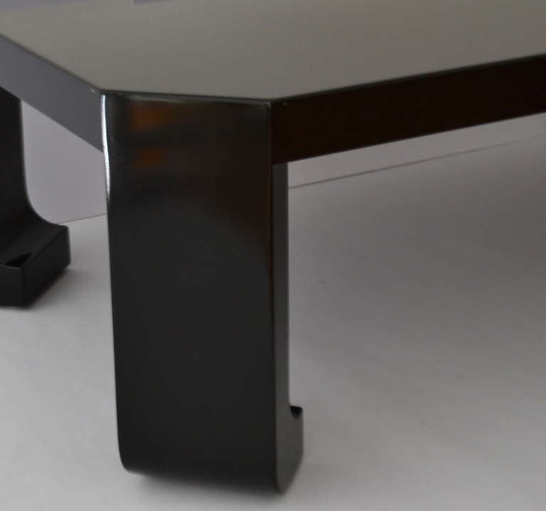 Black Lacquered Coffee Table at 1stDibs