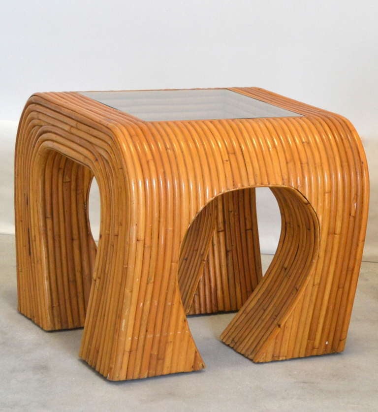 Pair of Split Reed Side Tables at 1stDibs