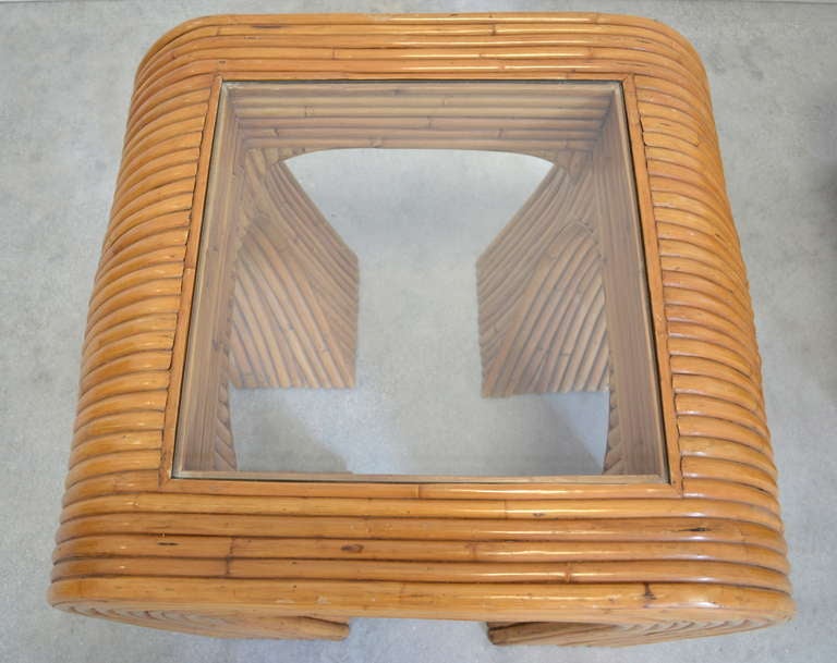 Pair of Split Reed Side Tables at 1stDibs