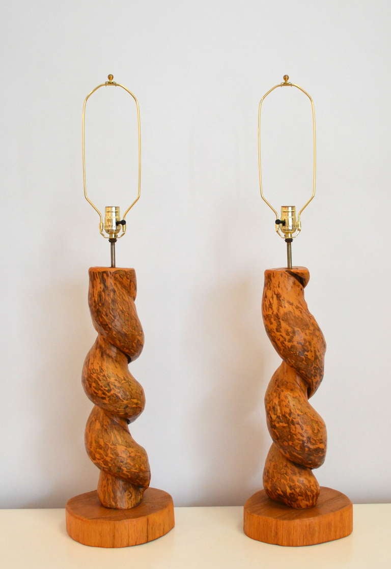 Pair of Organic Form Table Lamps at 1stDibs