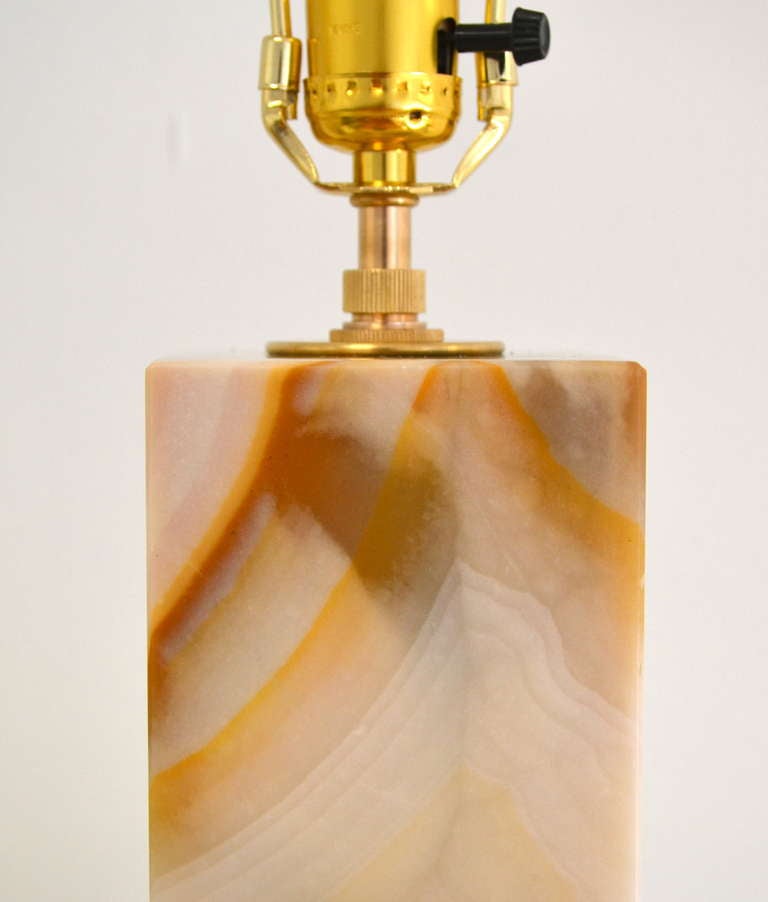 Pair of Onyx Table Lamps at 1stDibs