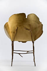 Limited Edition Bronze and Acid Etched Brass "Flor" Side Chair by ...