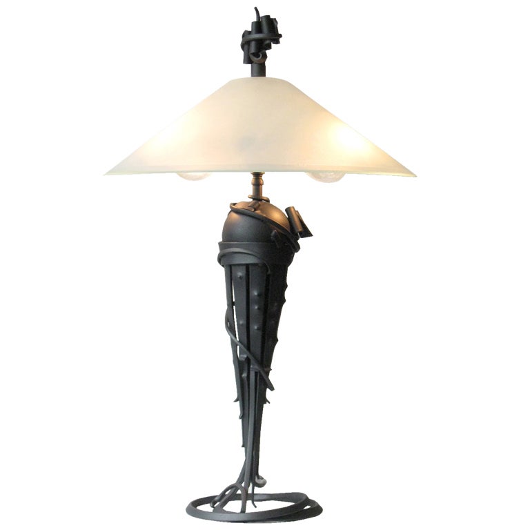 Comet Table Lamp in Steel and Frosted Glass by Albert Paley For Sale at ...