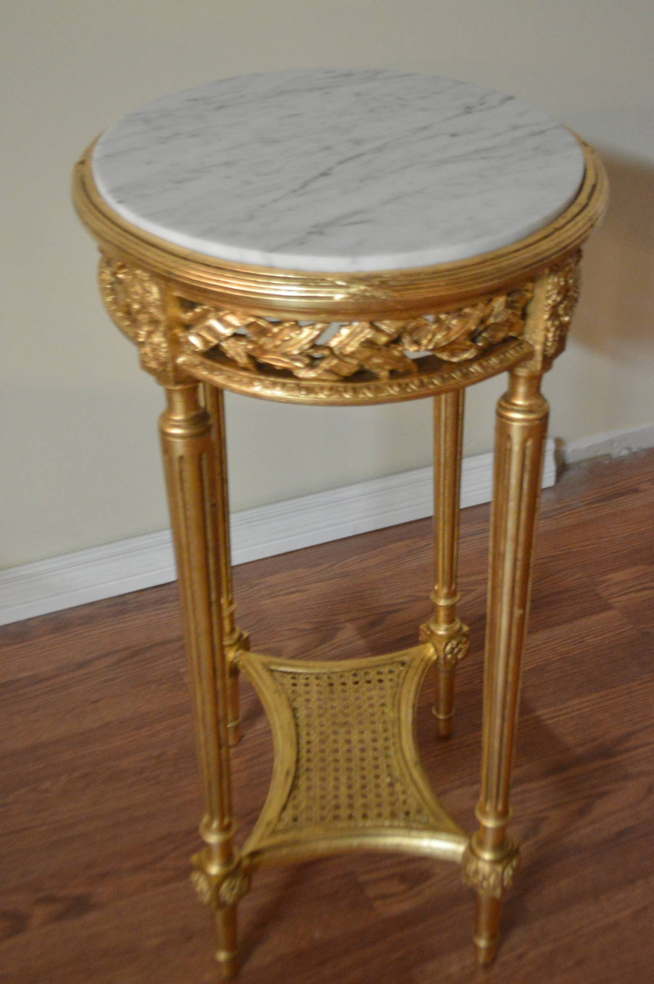 Louis XVi Style Gilded Oval Side Table at 1stDibs | gilded table