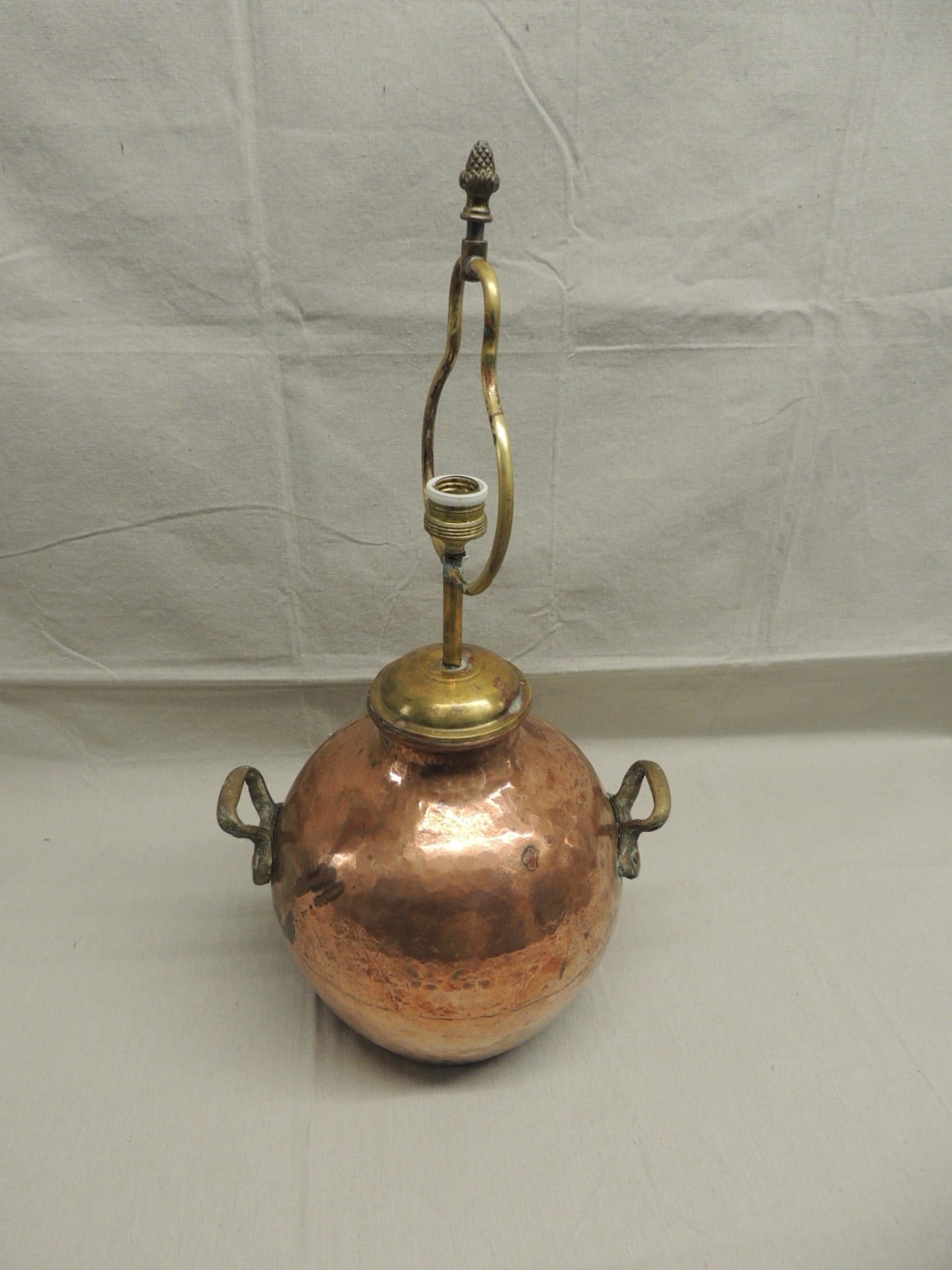 Spanish Cooper Round Lamp at 1stDibs