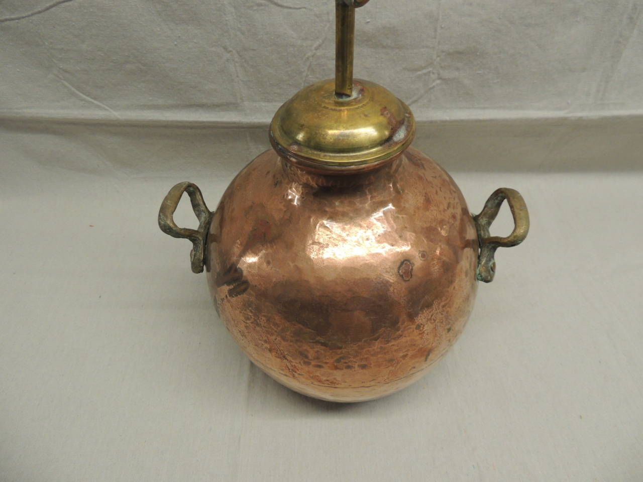 Spanish Cooper Round Lamp at 1stDibs