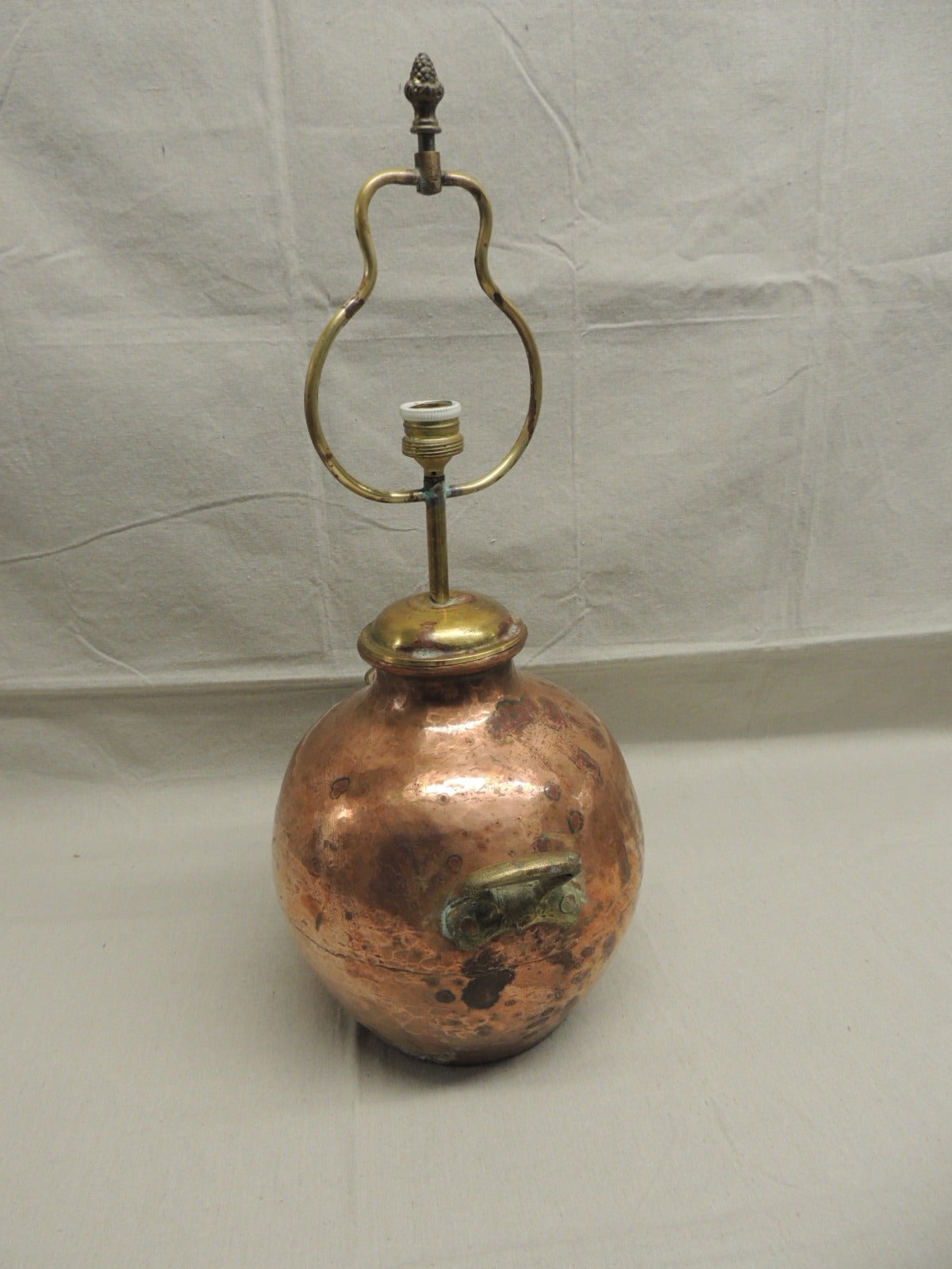 Spanish Cooper Round Lamp at 1stDibs